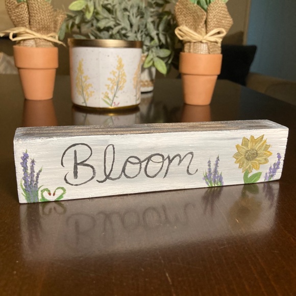 Iconic Rose Art | Accents | Bloom Hand Painted Wooden Decor Sign | Poshmark
